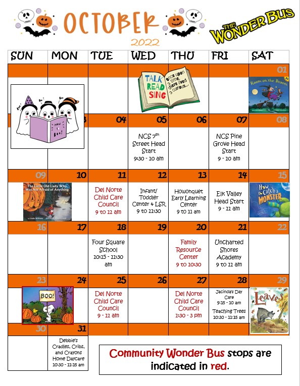 October 2022 WB Calendar - Del Norte Child Care Council