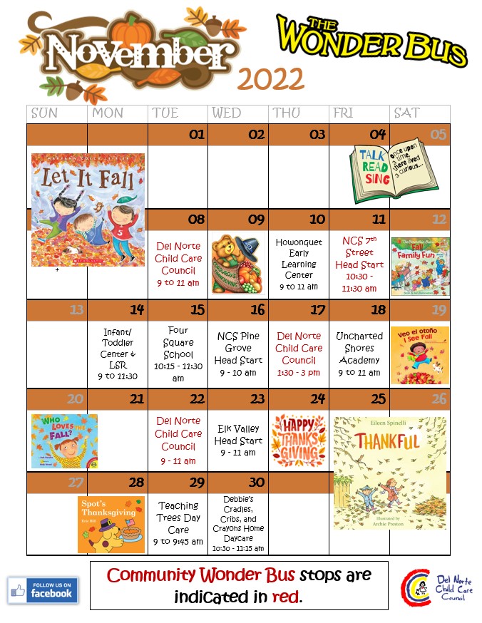 November 2022 WB Calendar - Del Norte Child Care Council